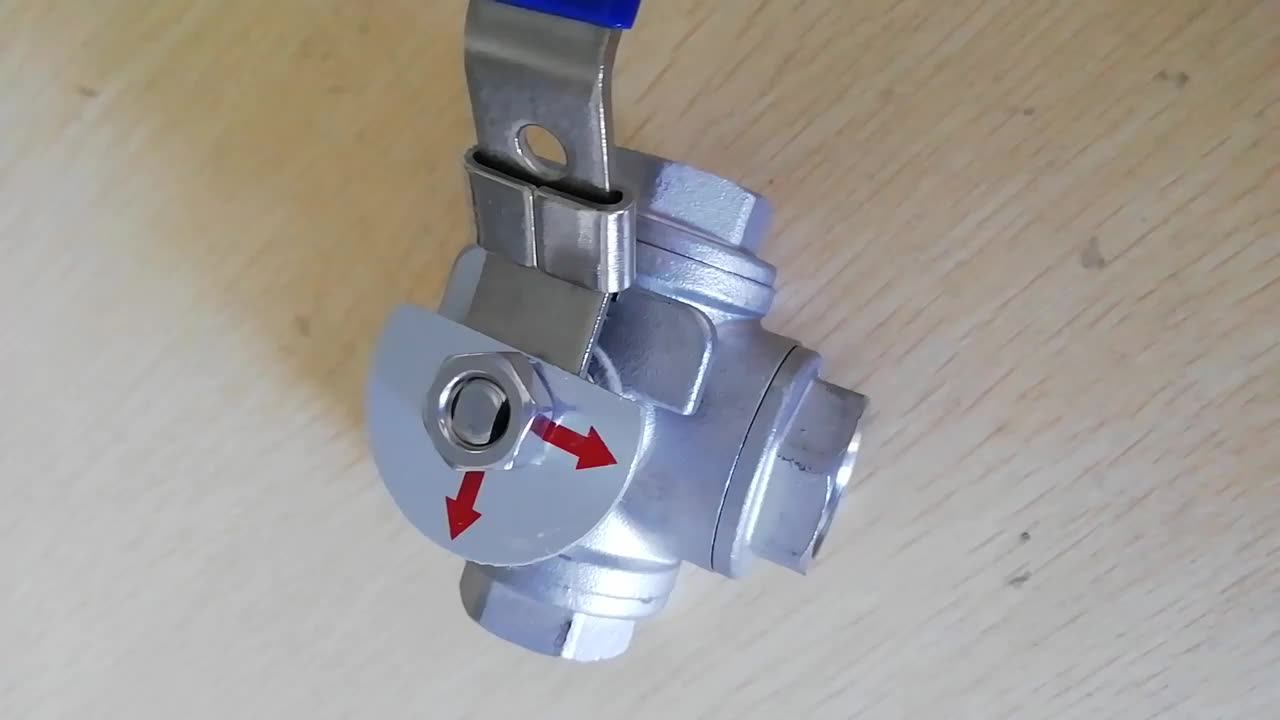 1000 Wog Three Way Valve Stainless Steel Ball Valve Female Threaded L/t ...