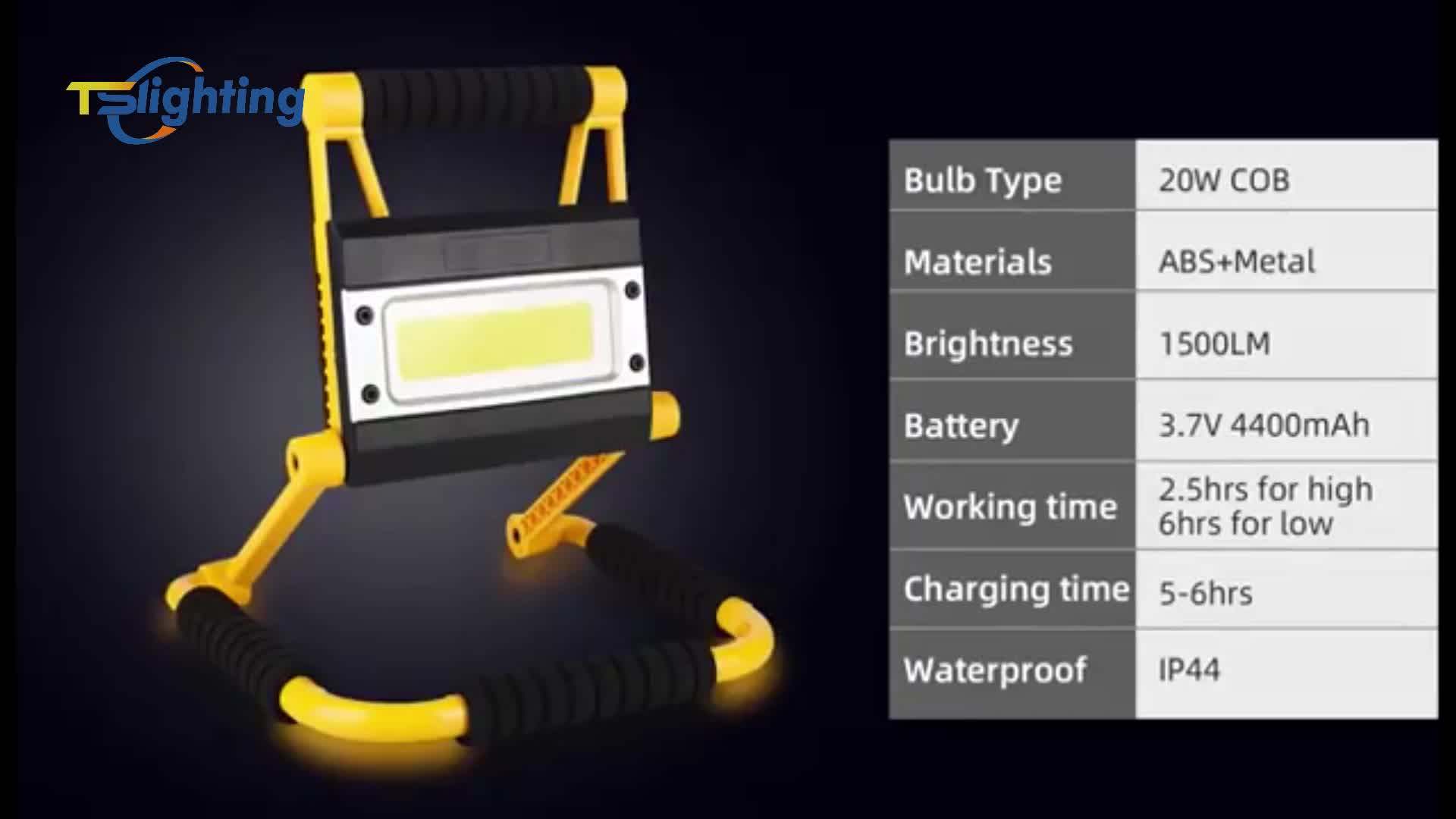 New 1500lm 20w Work Light Led Rechargeable Portable Cob Led Work Light ...