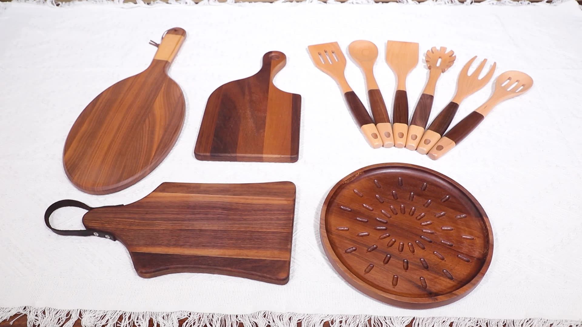 Acacia And Rubber Wood Chopping Block Set With Round Cheese Cutting ...