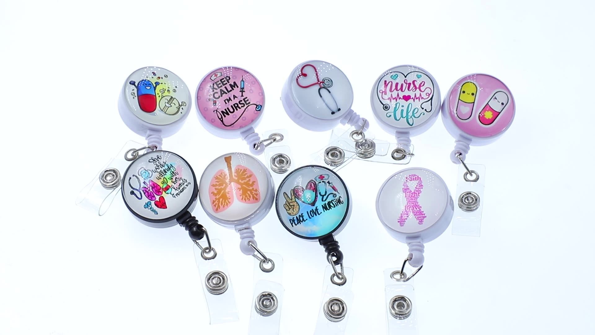 Office Supply Medical Badge Holder Heart Lung Brain Retractable Epoxy ...