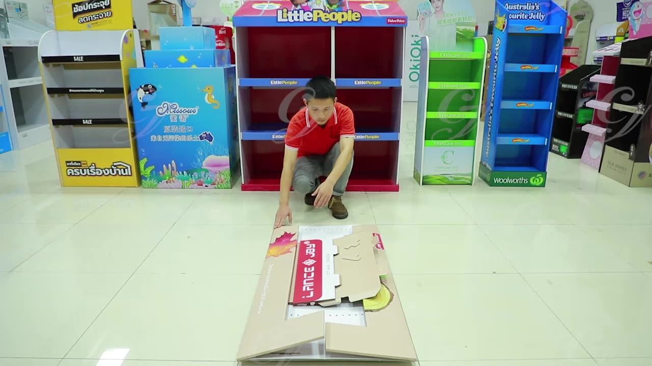 Customized Size Cardboard Paper Display With Hooks Pegboard Display ...