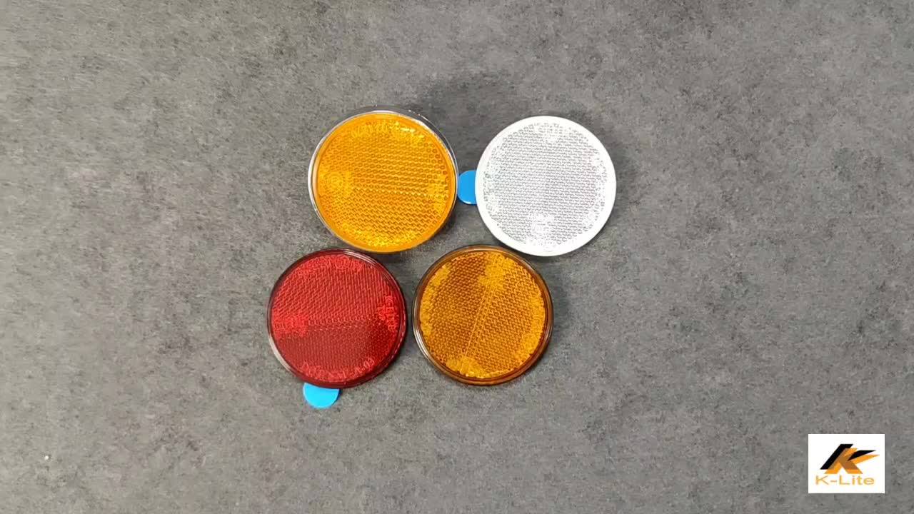 Plastic Round Motorcycle Safety Side Rear Reflex Reflectors Red Round ...