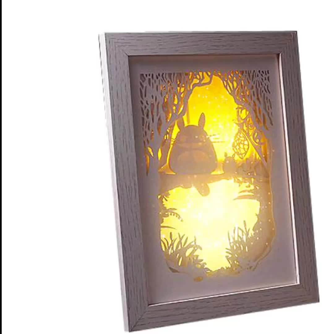2020 New Style Custom Size A4 A5 Led Paper Light Paper Cut Night Light ...