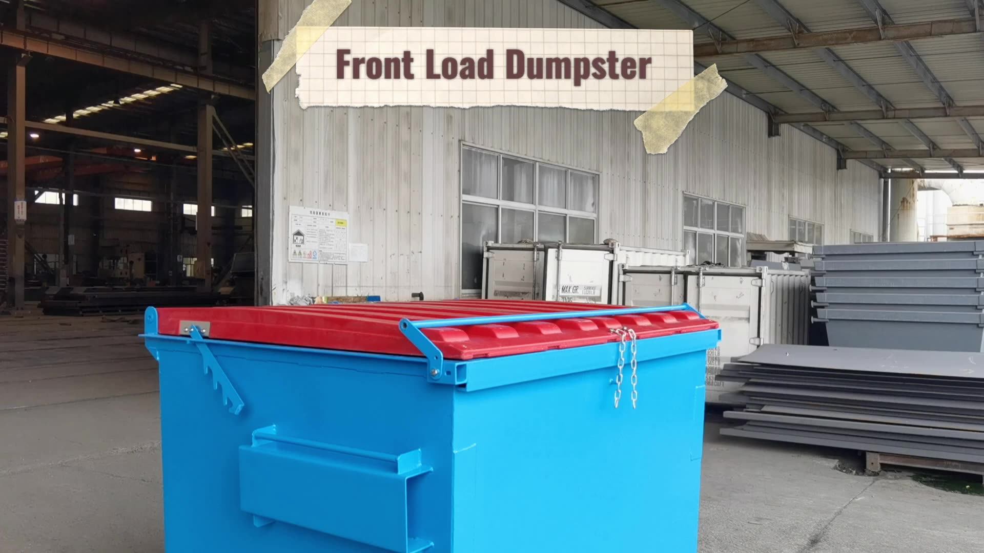 Front Lift Load Bin Steel Garbage Bin Dumpster With Lids - Buy Garbage ...