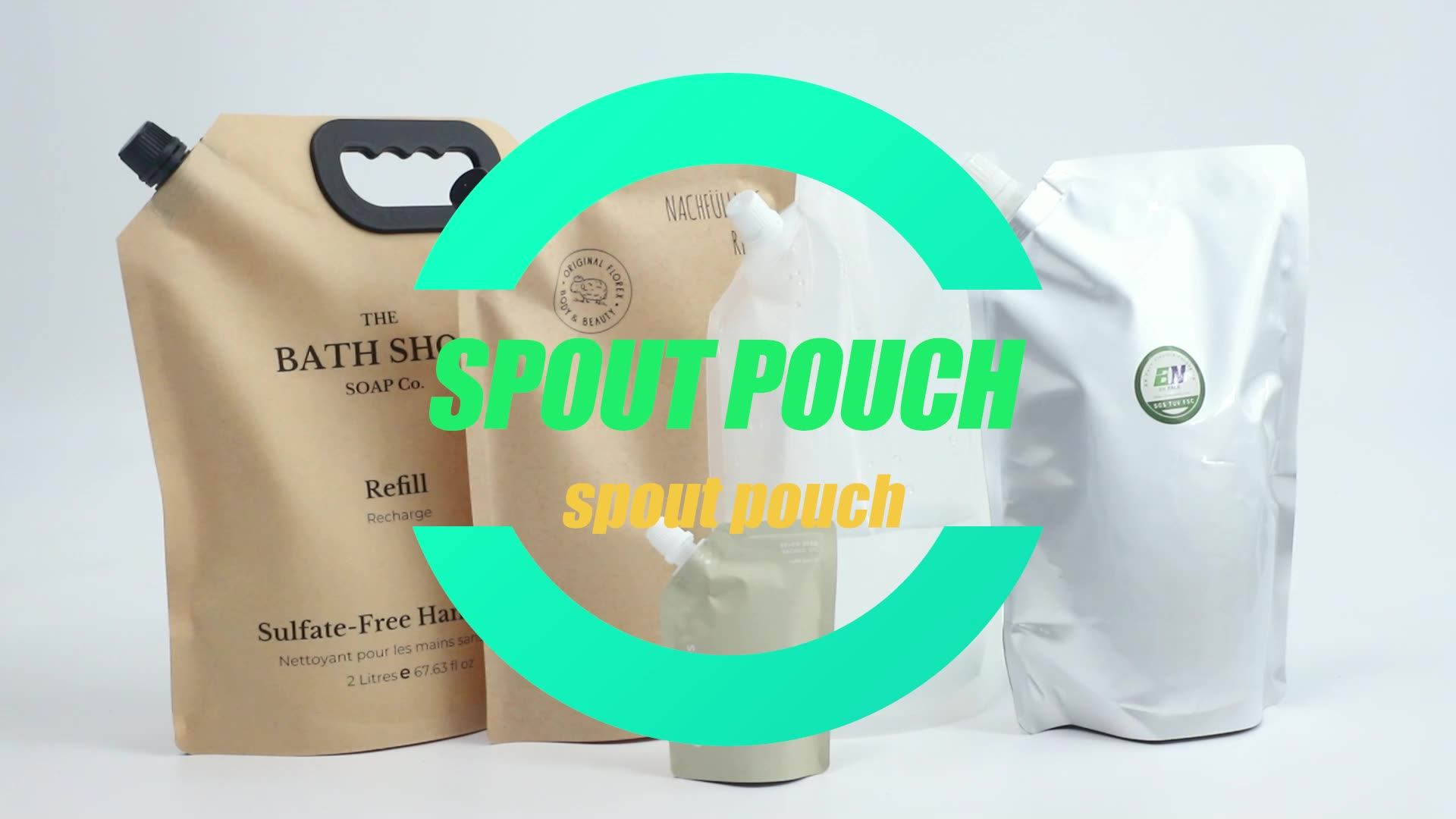 Eco-friendly Kraft Paper Spout Pouch Shampoo Refill Bag Liquid ...