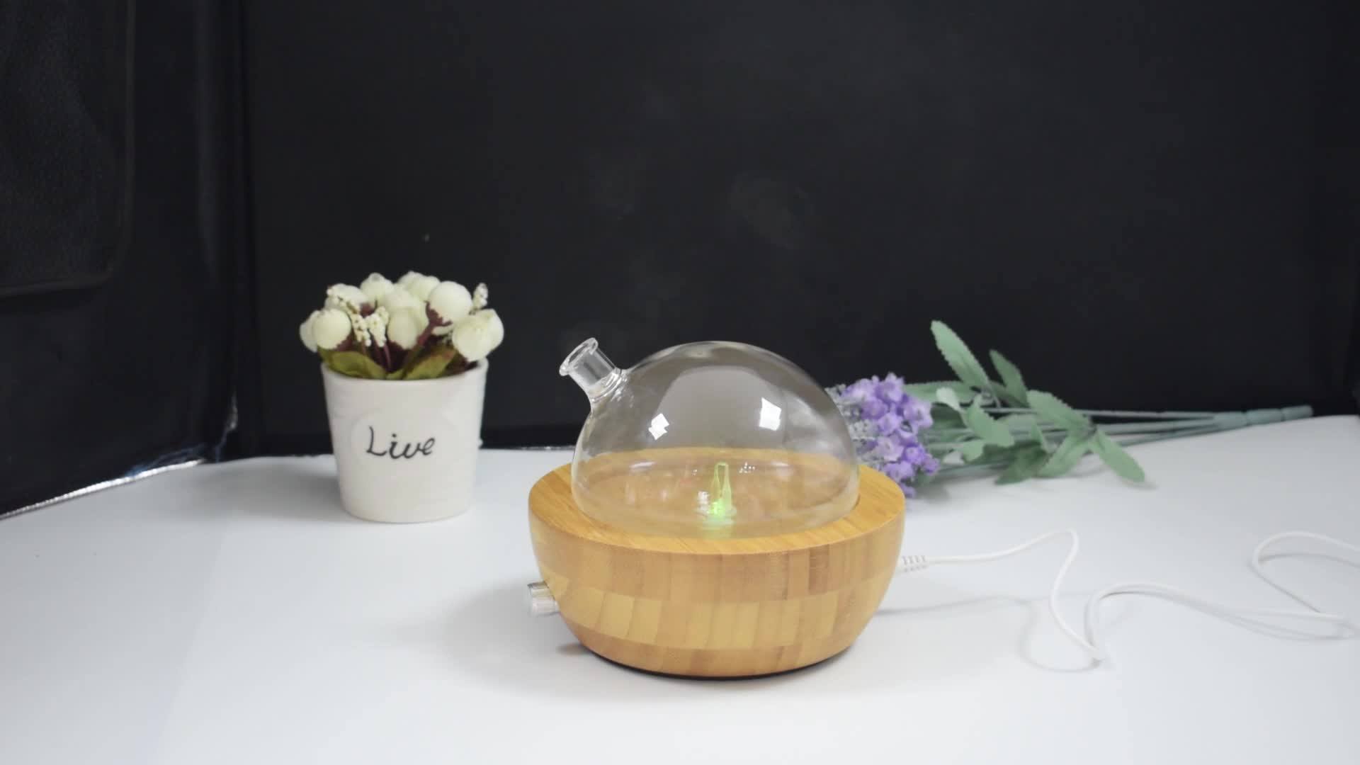 Home Glass Natural Bamboo Wood Waterless Aromatherapy Essential Oils ...