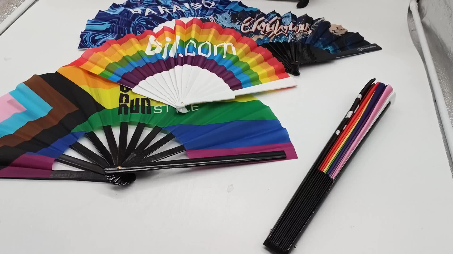 Bsbh Luxury Large Bamboo Hand Fan Sublimation Printed Folding Portable ...