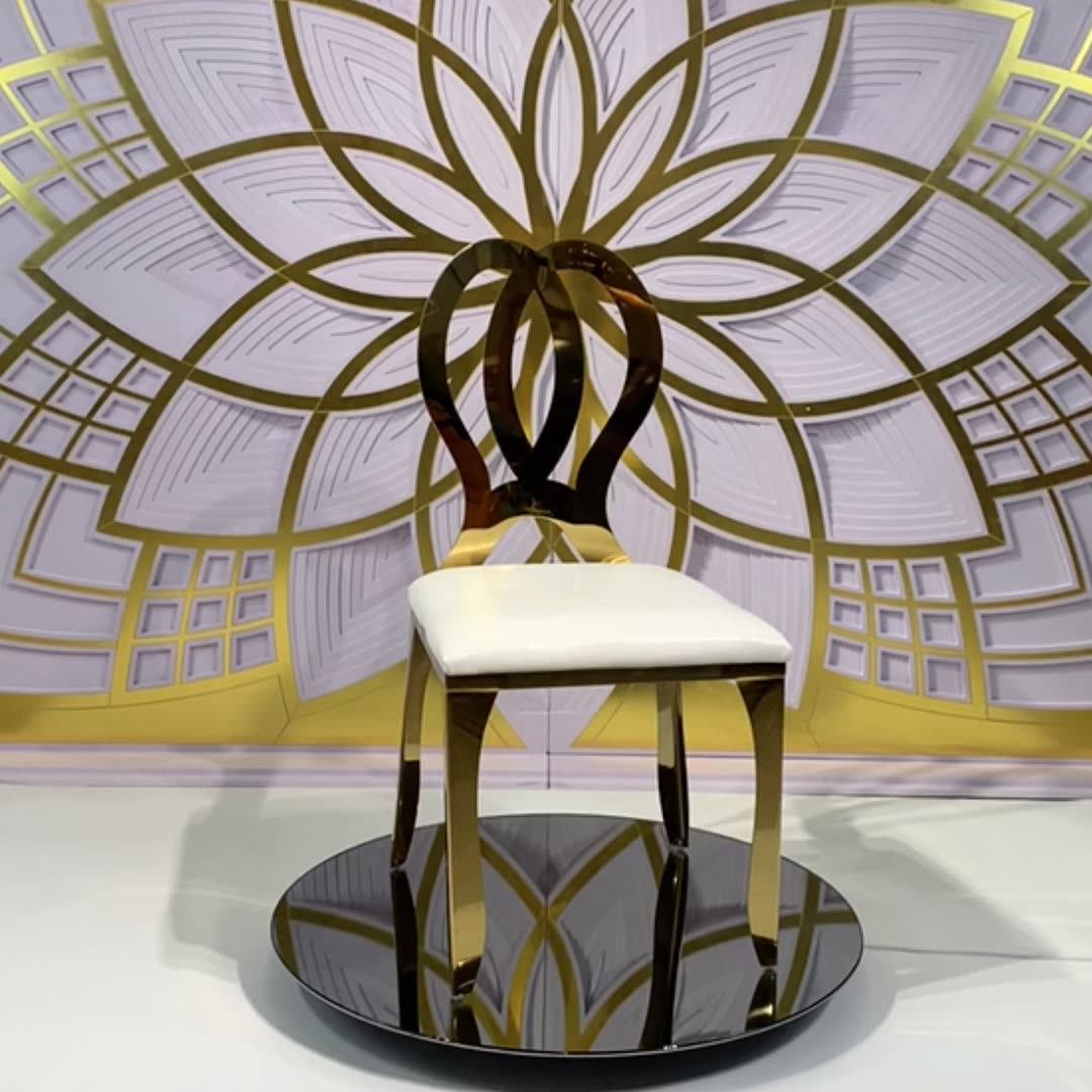 Infinity Stainless Steel Wedding Chair With Gold Plated Angel Wing ...