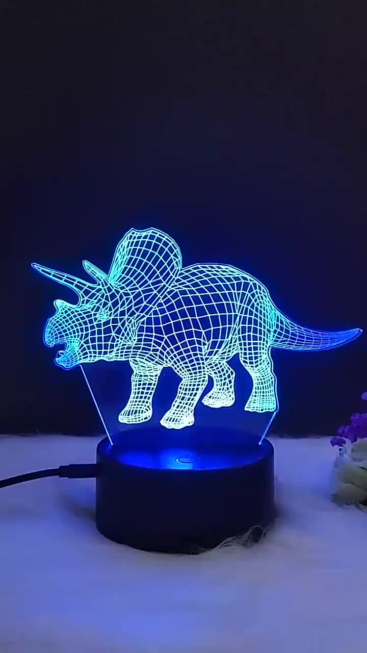 Dinosaur Lamp Light Decorative Adjustable Color Led Touch Control 3d ...
