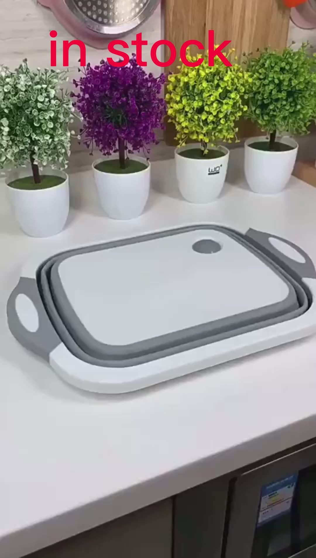 Fashion Collapsible Vegetable Washing Basin Cutting Board Portable 2-in ...