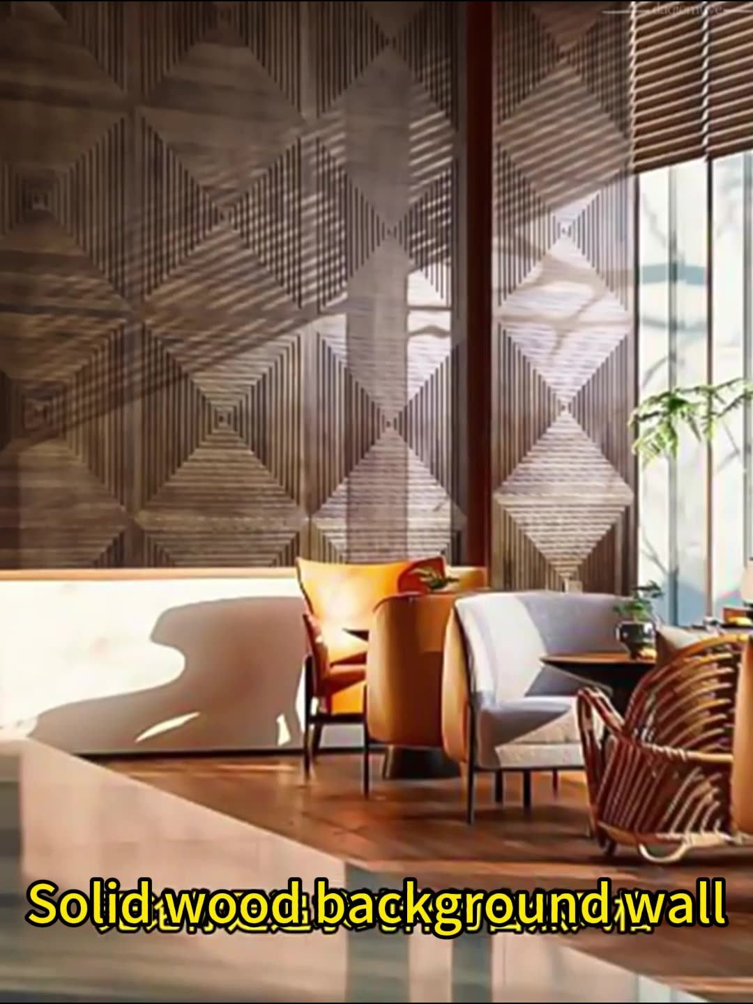 Black Walnut Solid Wood Mosaic Background Wall Panel Modern Homestay ...