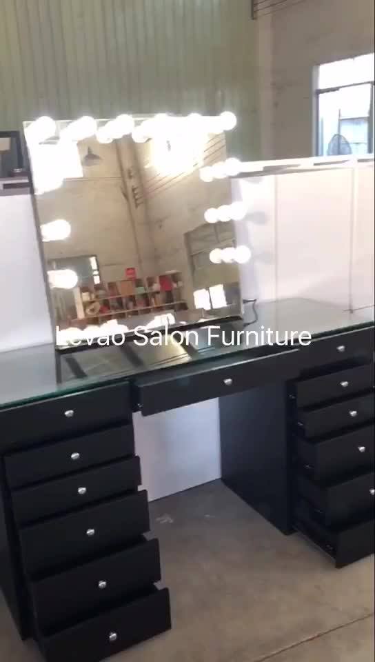 Pink Salon Equipment Styling Station Mirror Table Hairdressing Mirror ...