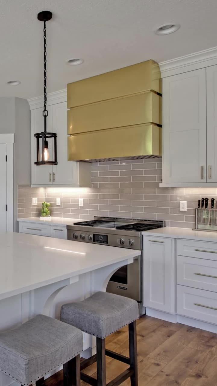 Brooklyn Kitchen Range Hood: Brushed Gold Brass Wall Mounted