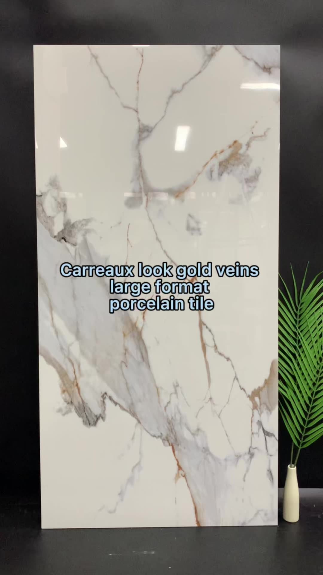 Luxury Marble Carreaux Look Gold Veins Large Format Porcelain Tile ...