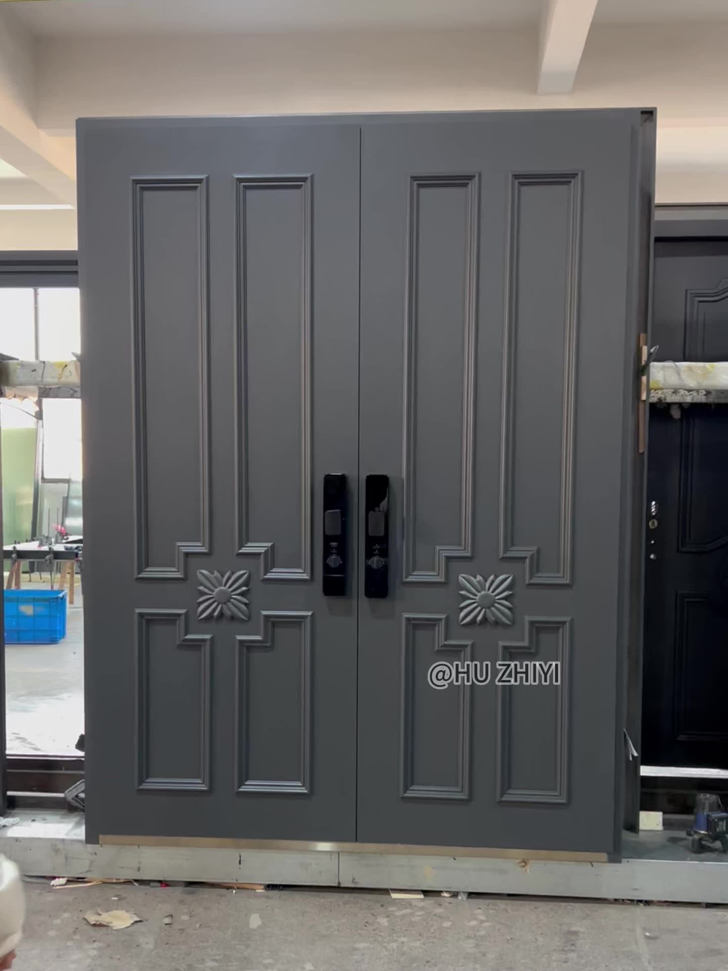 Italian Style Front Exterior Entry Cast Aluminium Steel Security Doors ...