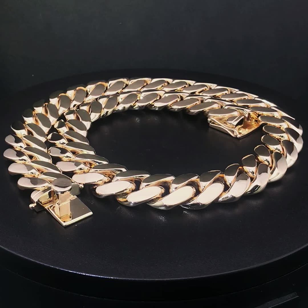 Factory Custom 20mm Cuban Link Chain Real 925 Sterling Silver 10k 14k ...