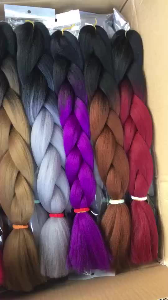 Ombre Color Synthetic Hair Super Jumbo Braids 24 Inch Synthetic Two ...