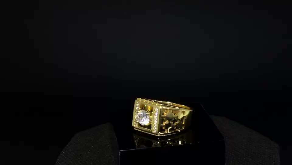 Saudi Fancy Gold Gemstone Men Ring Photo Jewelry Finger Rings - Buy ...
