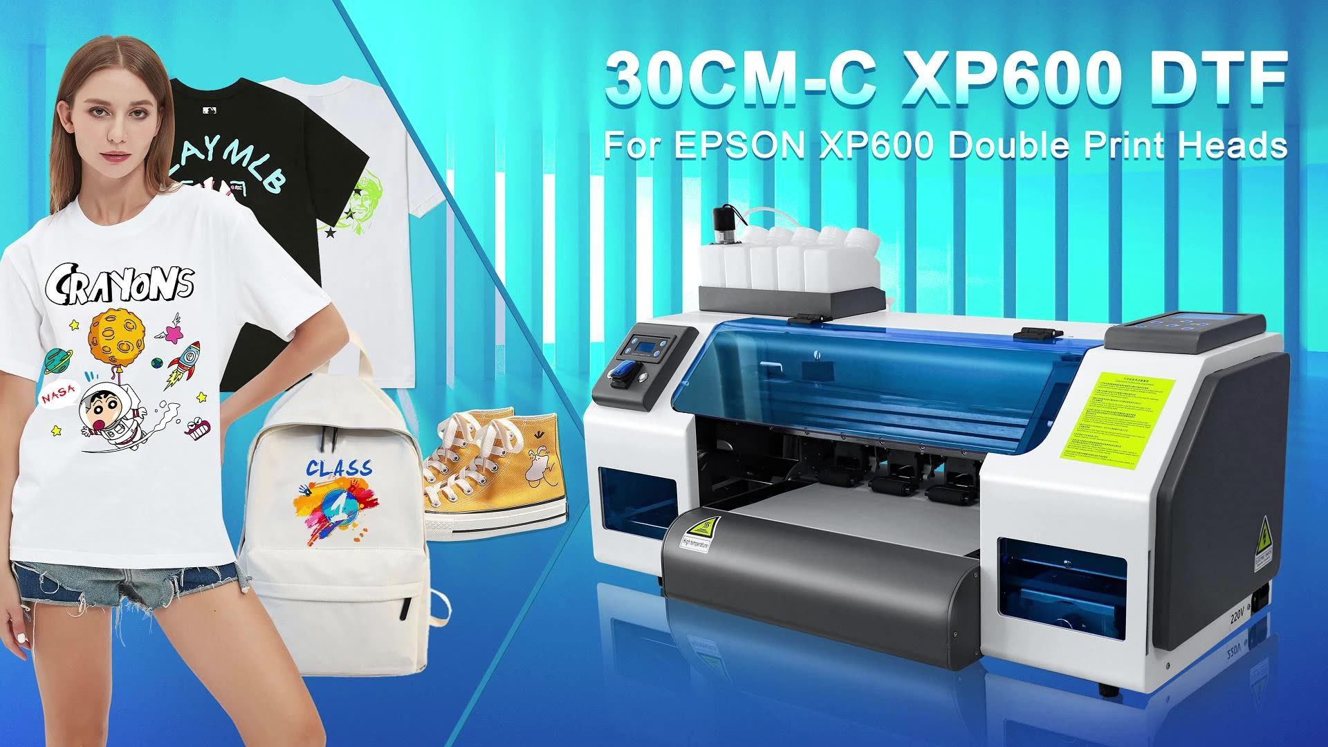 2 Head Xp600 Digital Dtf Printer 30cm A3 Pet Film Impressora Dtf Fabric Cloth Tshirt Printing ...