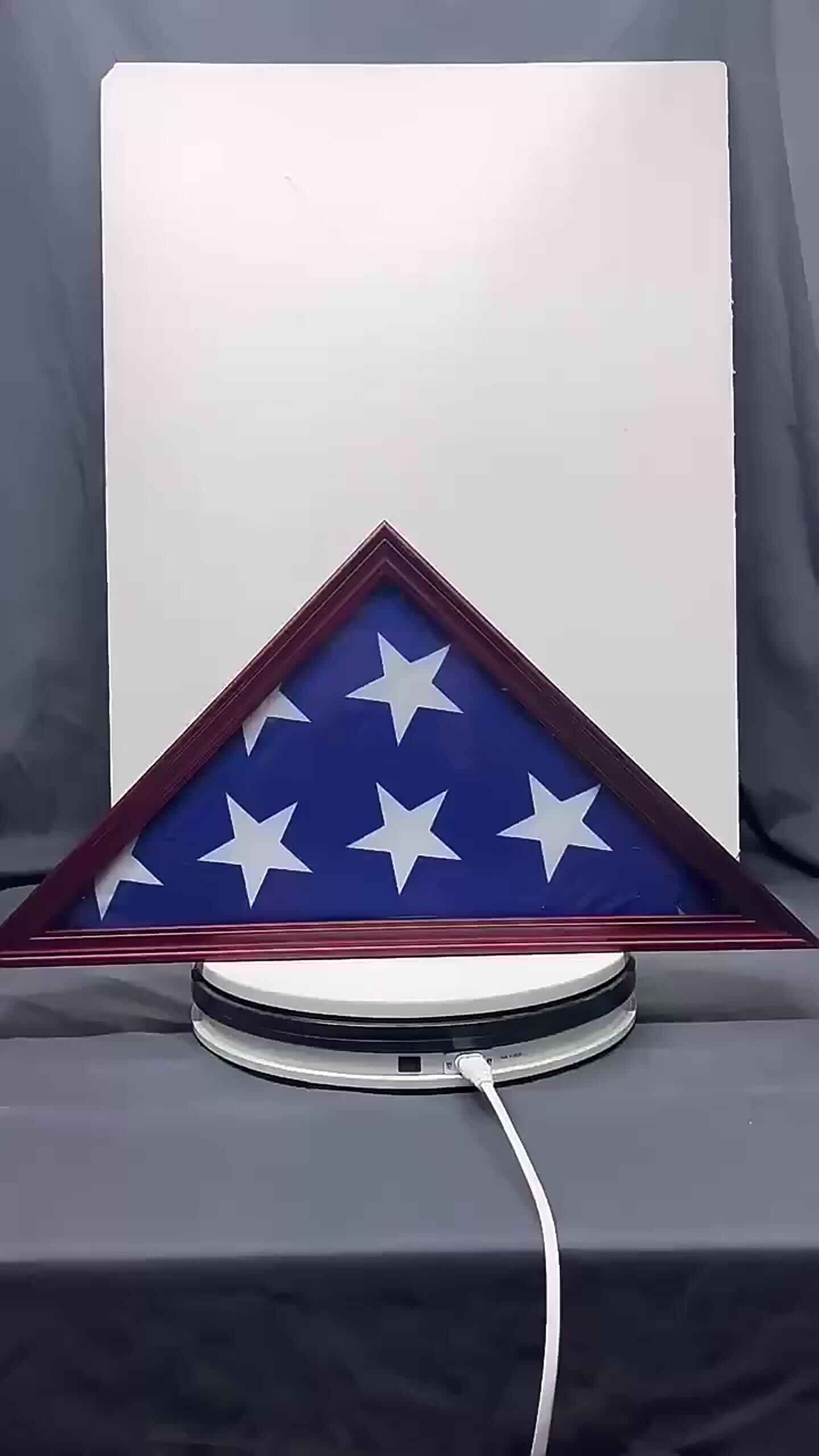 Solid Wood Flag Display Case Triangular Flag Display Case Fits 5 * 9.5 ...