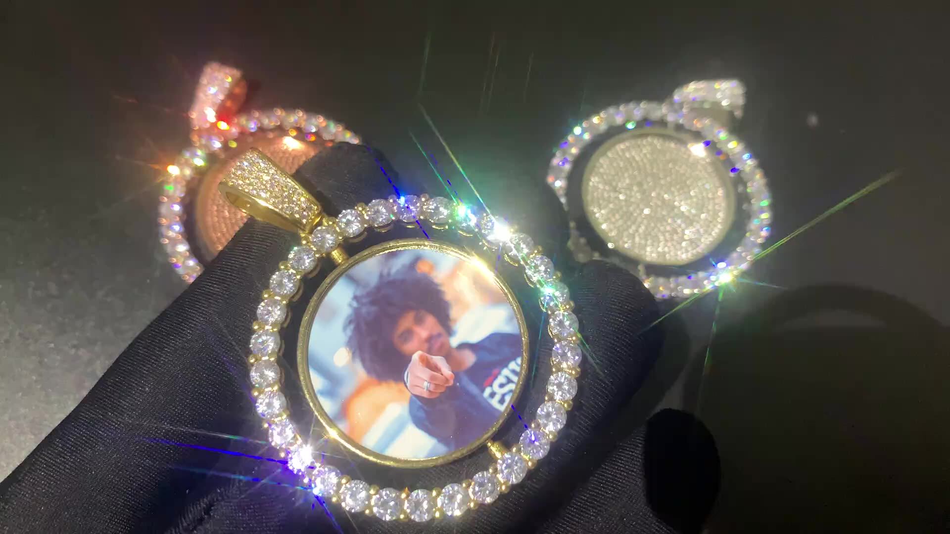 Sublimation Necklace Pendant Picture Charms Custom Hip Hop Round Photo ...