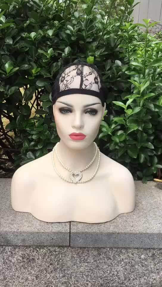 Black Rose Flower Lace Net With Adjustable Strap Glueless Streable Wig ...