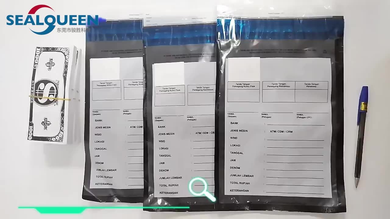 Hot Sell Plastic Courier Safety Packing Bag Tamper Evident Bank ...