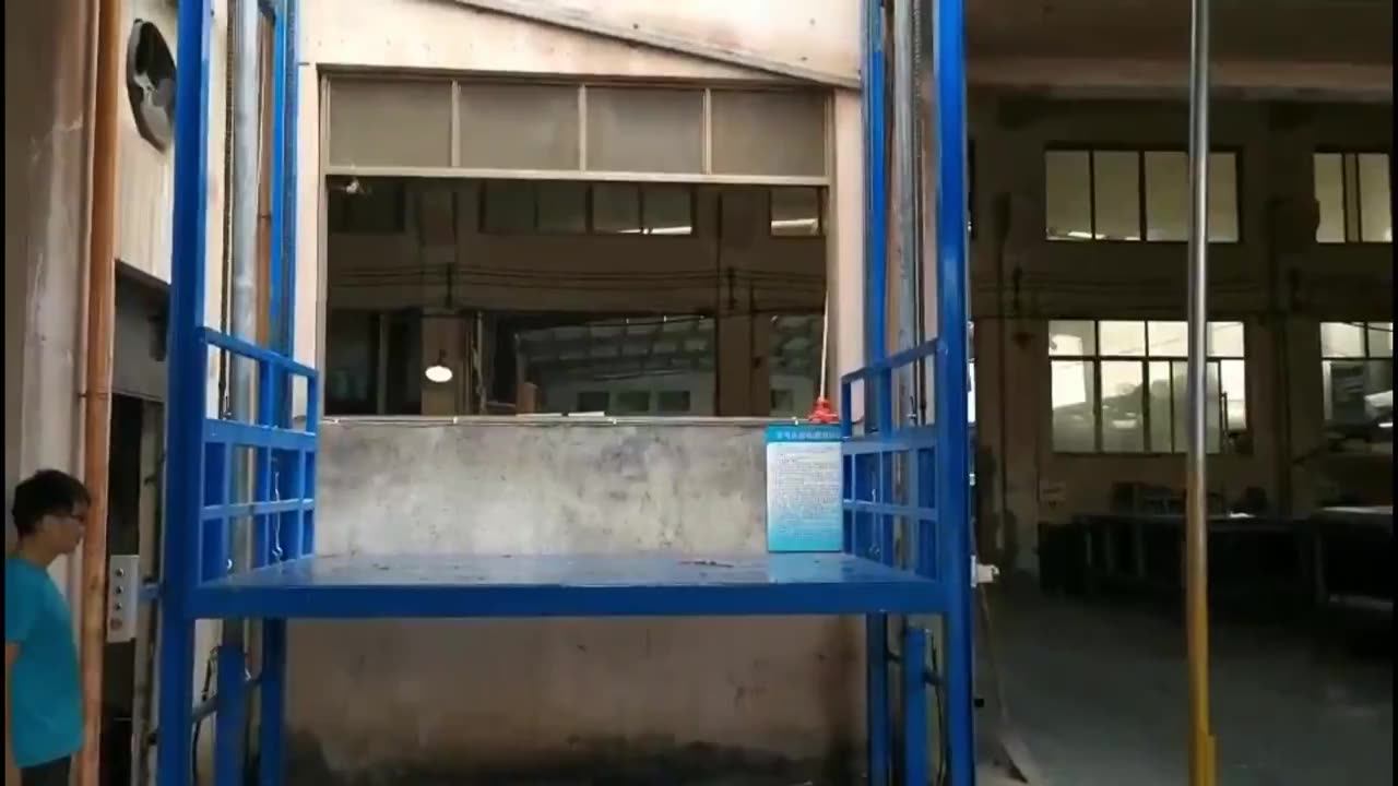 Custom Made Hydraulic Mezzanine Cargo Lift Freight Elevator Warehouse Guide Rail Cargo Lift ...