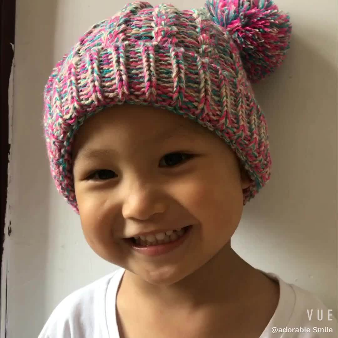 Rts 2pcs Set Best Matching Family Hat Mommy And Me Fur Pom Pom Knit ...