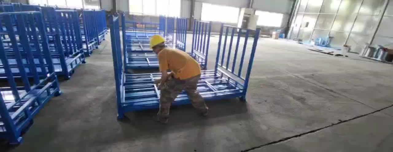 Warehouse Storage Pallet Metal Stackable Rack Heavy Duty Pallet ...