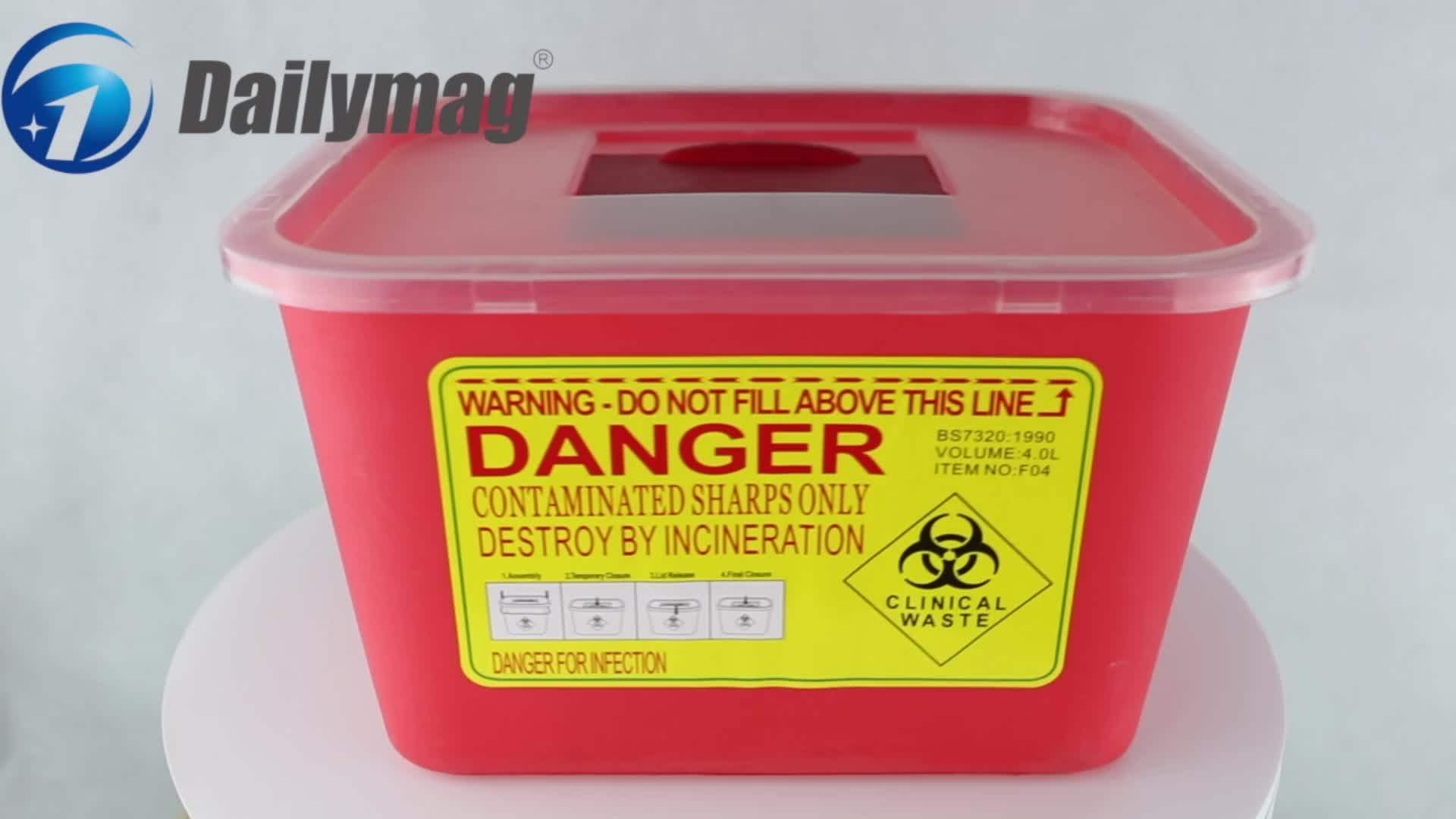 4.0l Medical Biohazard Sharps Container Bin Box For Hospital Use(f04 ...