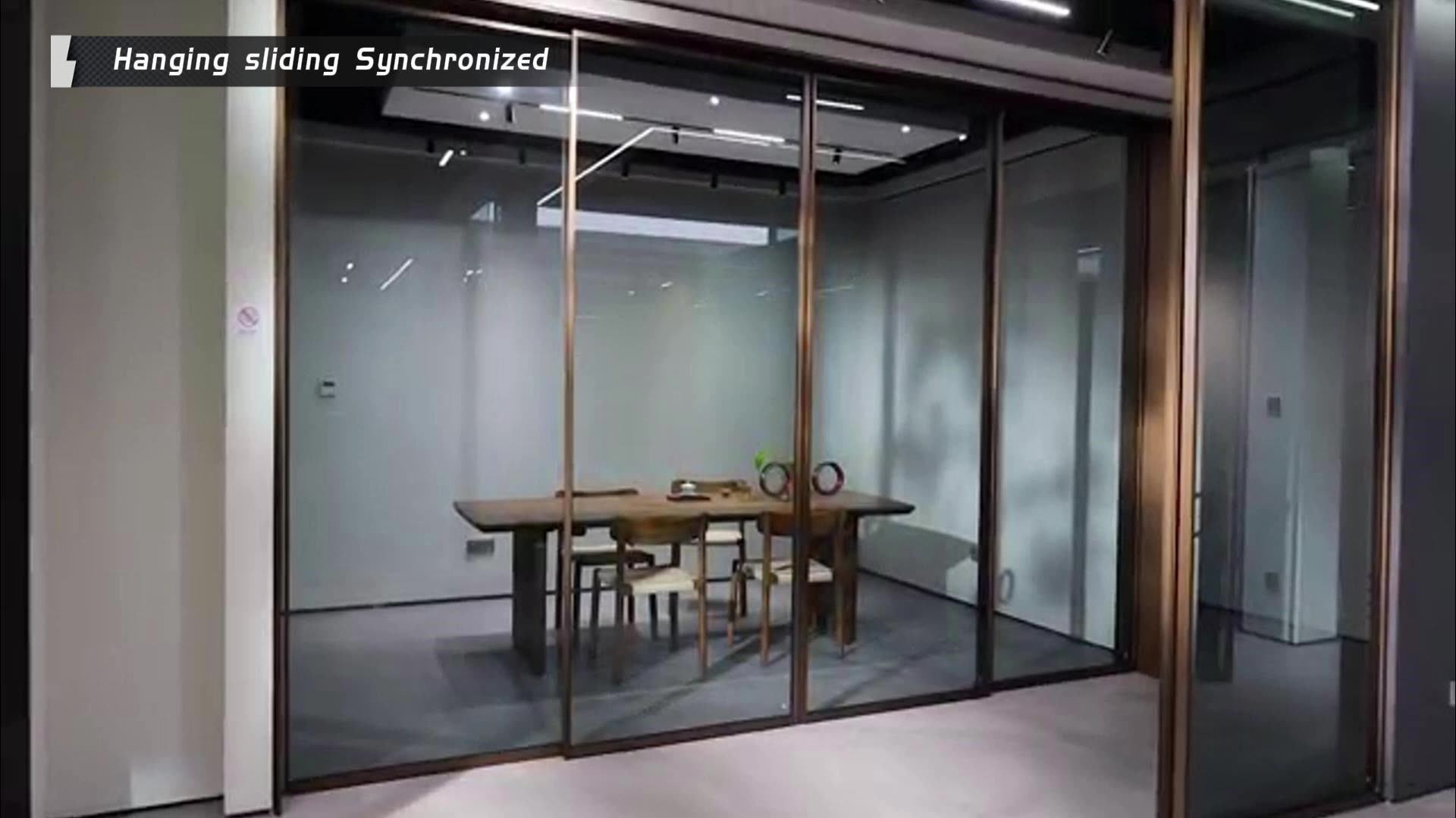Hanging Sliding Synchronized Door System Aluminium Frame Glass ...