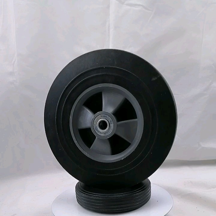 Qingdao Factory Plastic Rim 10 Inch Trolley Solid Rubber Wheel Tire 10* ...