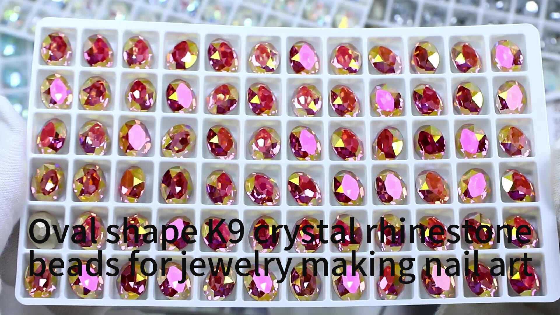 Oval Shape K9 Crystal Rhinestones Point Back Crystal Fancy Stone ...