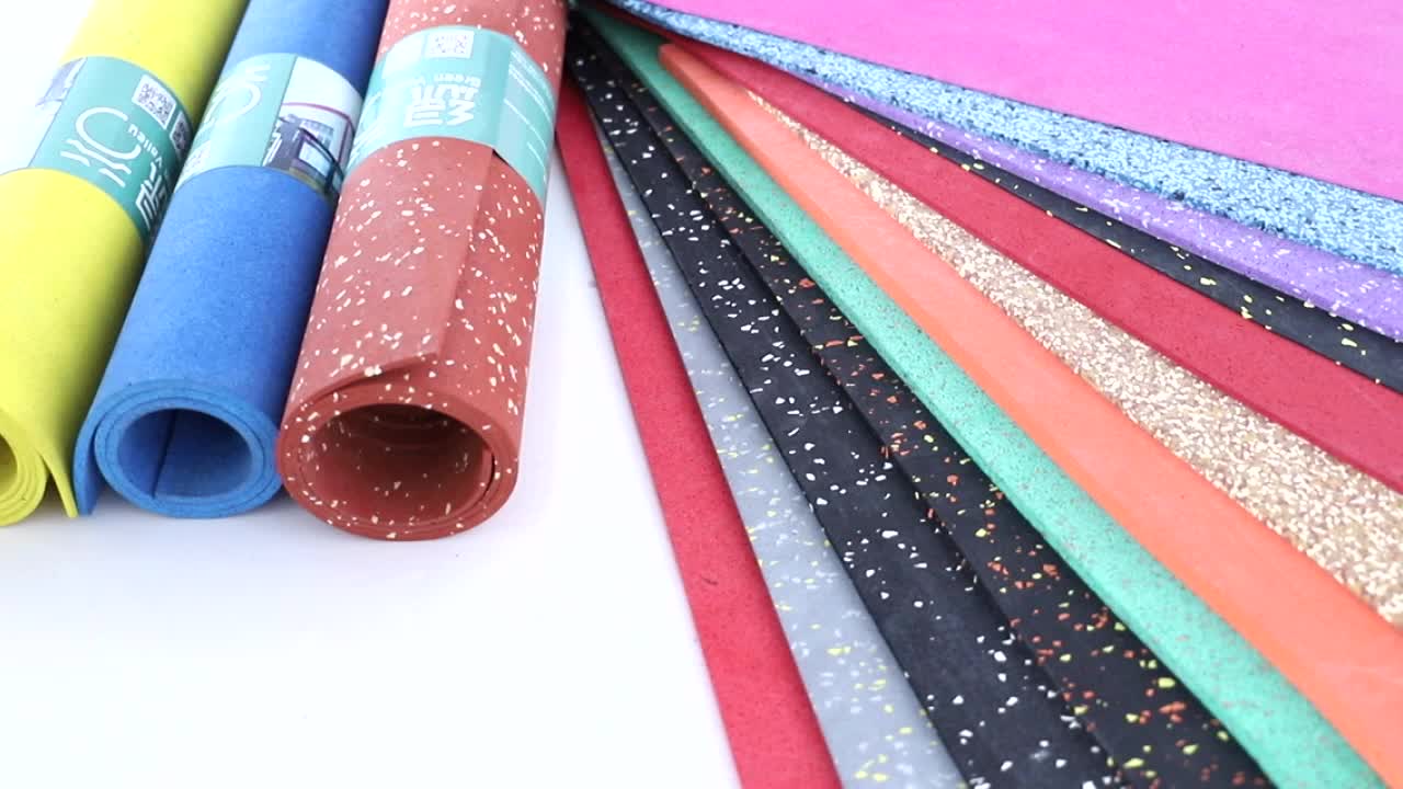 Epdm Flecks Rubber Gym Floor Mat Roll For Fitness Crossfit - Buy Rubber ...