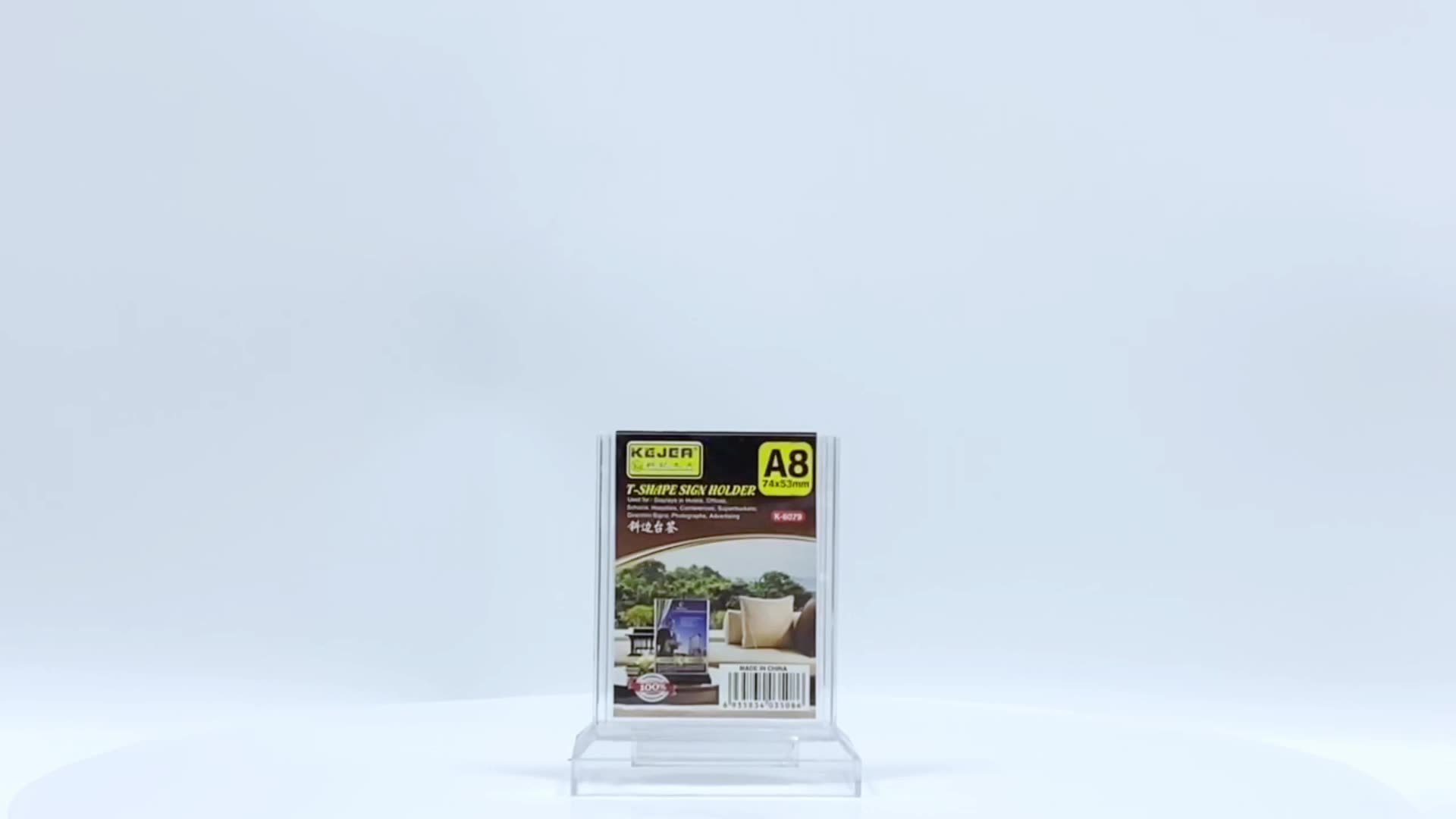 Kejea Customize A8 Acrylic Sign Holder Transparent Clear Menu Advertising Display Stand Desktop ...