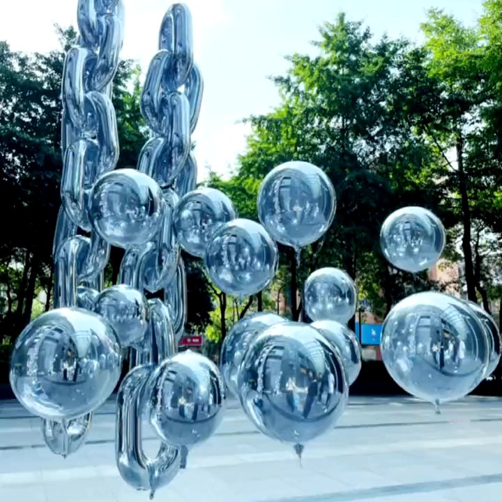 22 Inch 4d Aluminum Foil Balloon Stereo Rainbow Gradient Color Metal ...