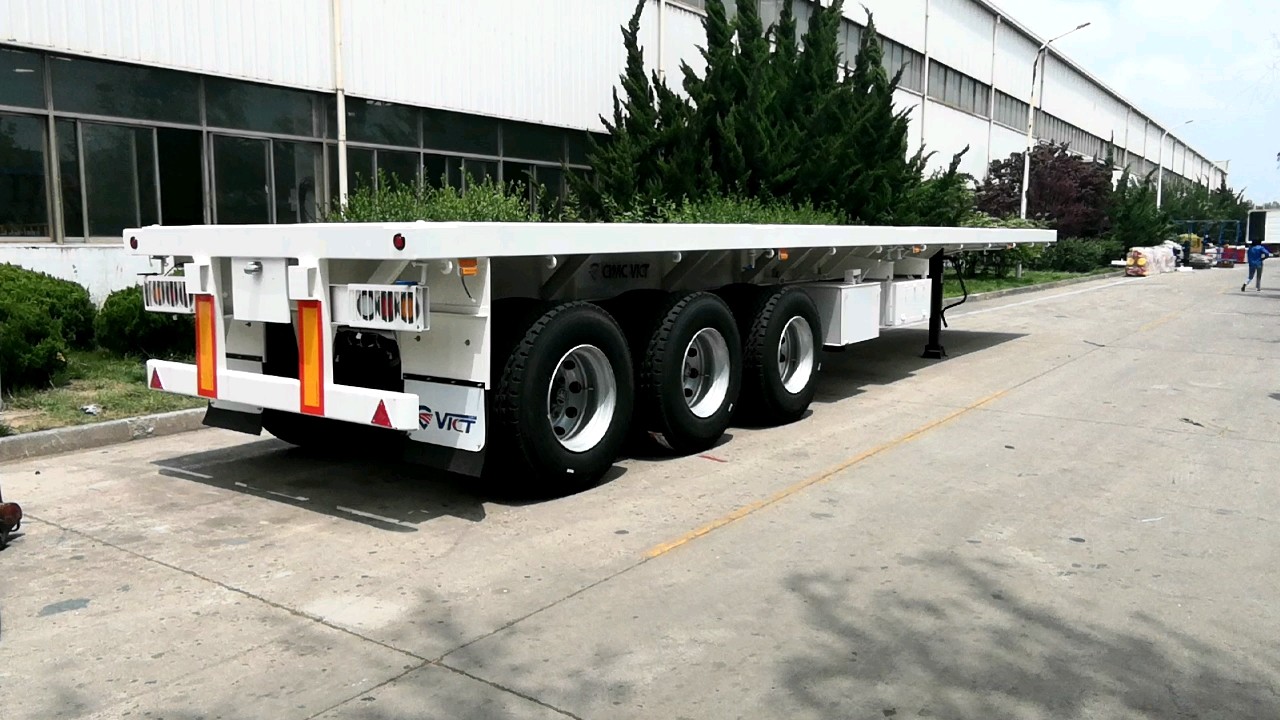 Cimc Qingdao 40ft Flatbed Trailer With Super Single Tire - Buy Cimc ...