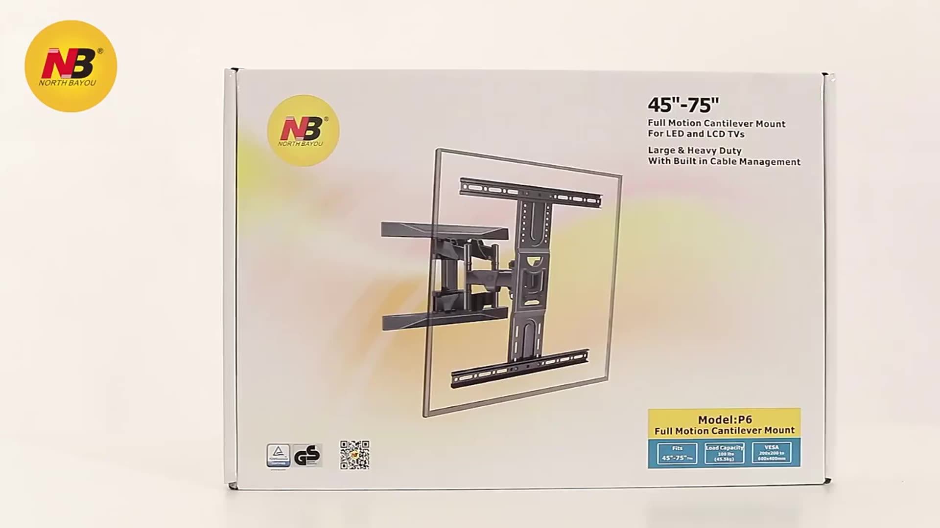 Wood Universal Tv Wall Mount Box Casing 60 To 100 Inch That Pulls Out ...