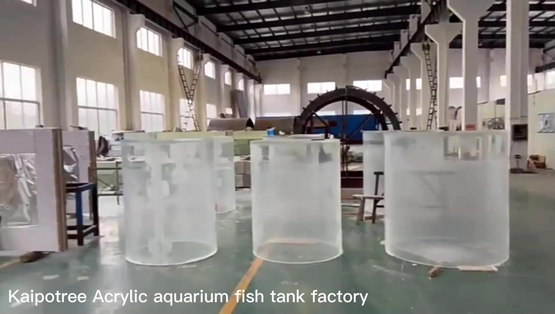 Custom Acrylic Tank Aquarium Ultra White Glass Cylinder Round Aquarium ...