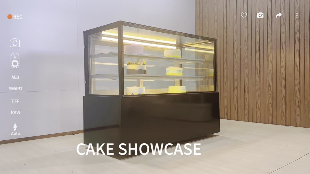 Flat Glass Bakery Display Countertop Equipment Sandwich Cake Showcase ...