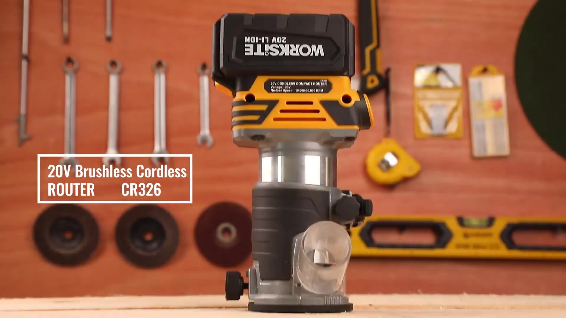 Worksite Customized Brushless 20v Cordless Palm Router Machine Hand ...