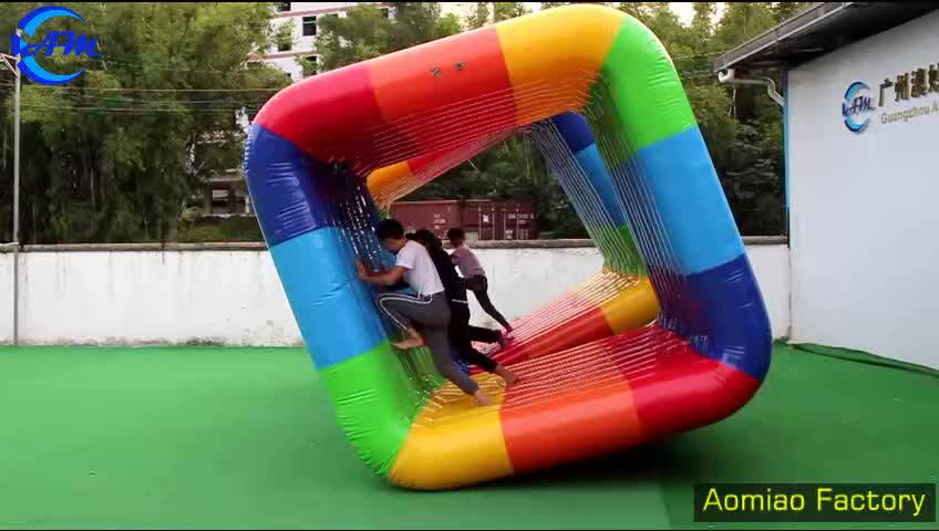 Outdoor Interactive Inflatable Flip It Team Building Square Rolling ...