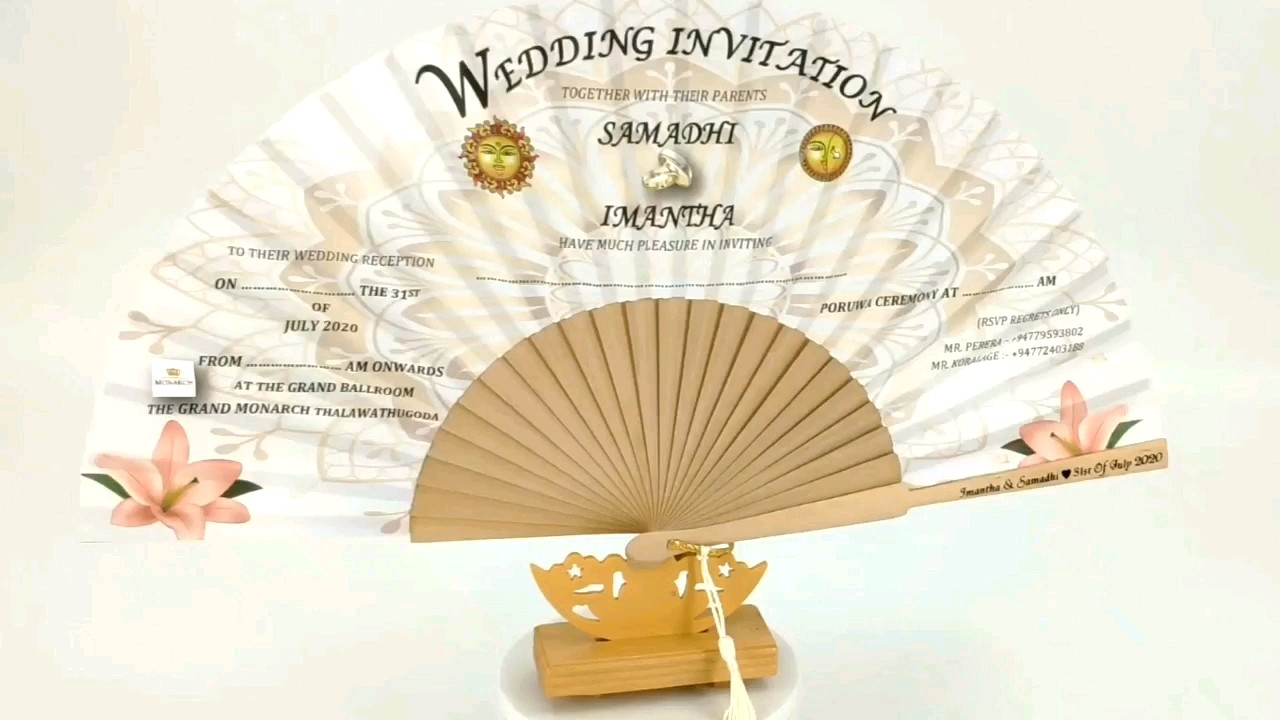 Wood Wedding Gift Invitation Card Favor Hand Fan - Buy Wooden Fan ...