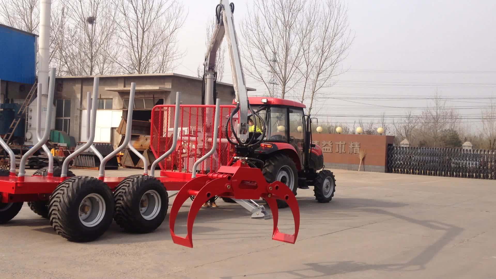 Pto Driven Log Loader Trailer With Crane/logging Trailer Machine - Buy ...