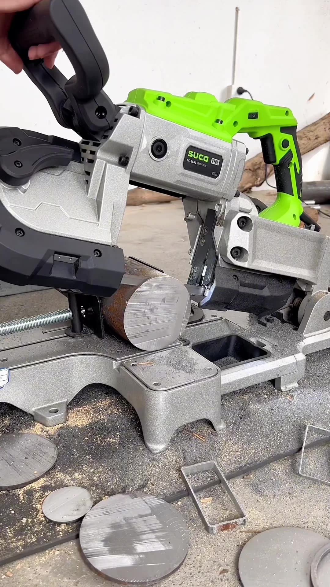 Suca Mini Portable Band Saw Table Hand Held Tabletop Bandsaw Steel Belt ...