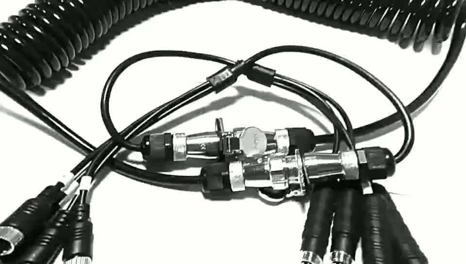 5pin/pin 4ch Male To Female Aviation Wires Retractable Spiral Spring ...