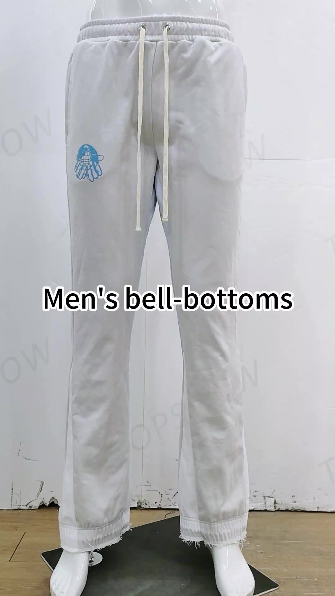 Custom Streetwear Sweatpants Hip Hop Flare Stacked Pants Trousers 100% ...