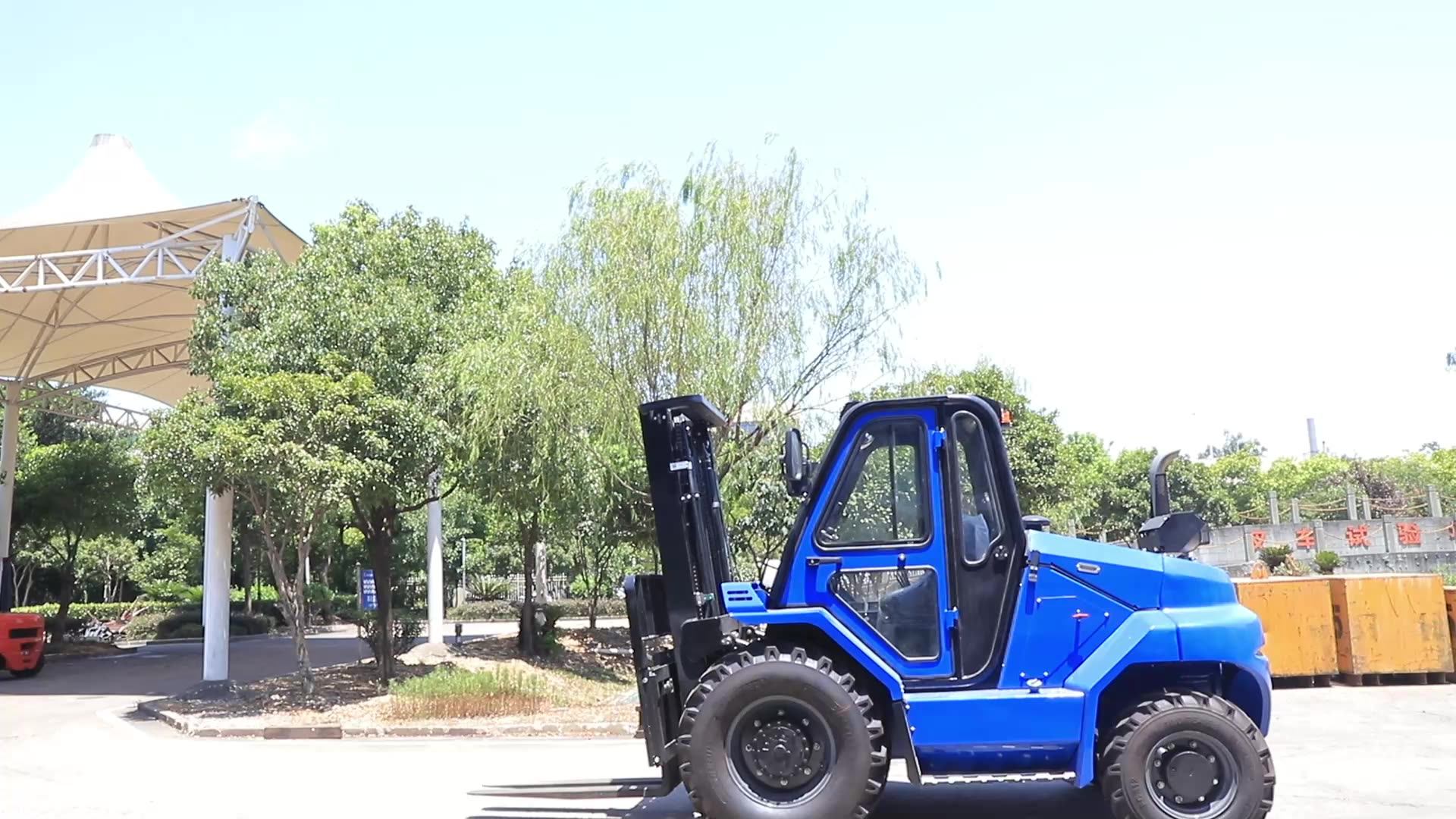 3 Ton 4 Wheel Drive All Rough Terrain Forklift It Lifts 3,000 Kilos To ...