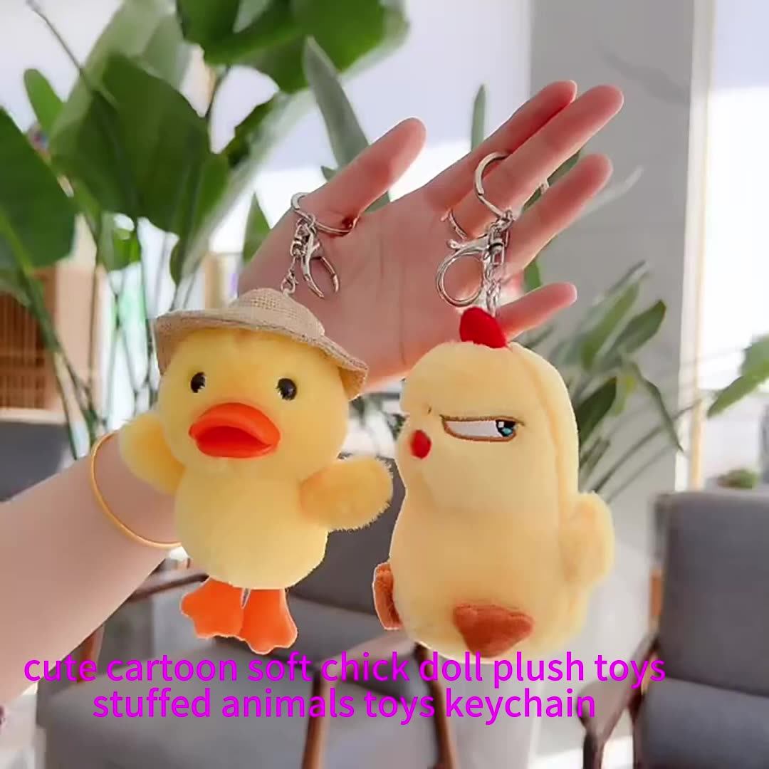 Cute Cartoon Soft Chick Doll Plush Toys Stuffed Animals Toys Keychain ...